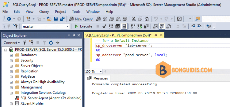 How to Change Server Name for SQL Server Machine