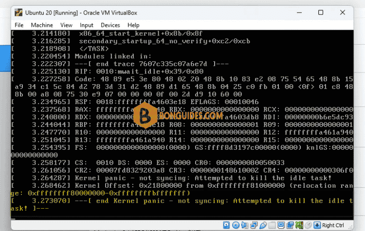 Fix Kernel Panic Not Syncing Attempted to Kill the Idle Task in VirtualBox Fix Kernel Panic Not Syncing Attempted to Kill the Idle Task in VirtualBox