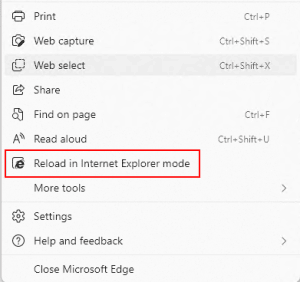 How to Enable Classic Internet Explorer Mode in Microsoft Edge