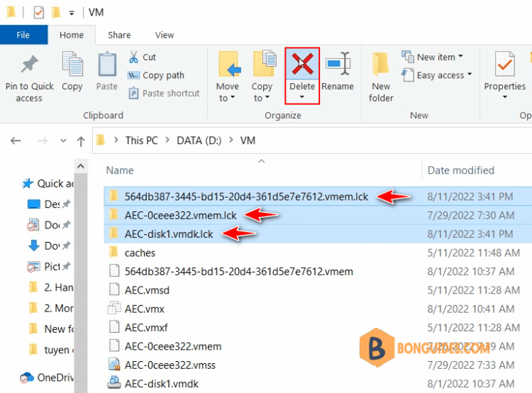 Cannot Access the File Because Another Process Locked The File in VMware