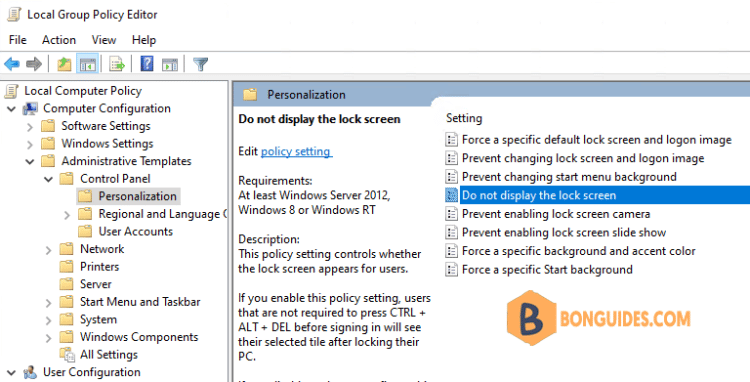 How to Disable or Turn Off Lock Screen in Windows 10