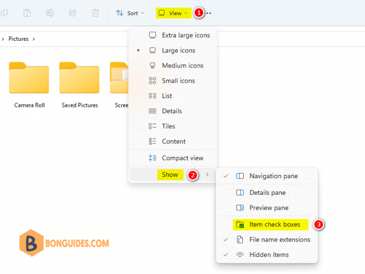 How to Show the Items Check Boxes in Windows 11
